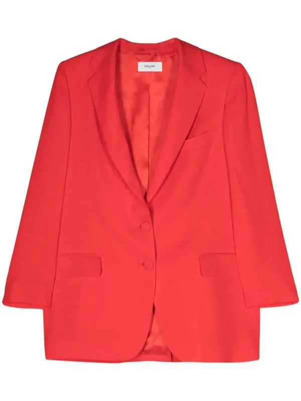 SAULINA Antonia Single-breasted Blazer - Red