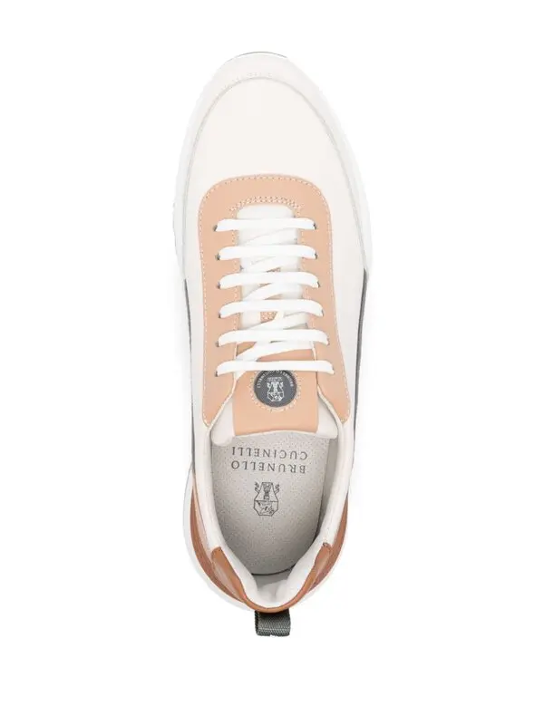 Brunello Cucinelli Embroidered Logo Leather Sneakers