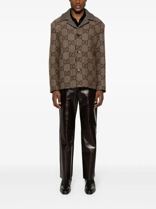 Gucci Maxi Gg-jacquard Wool Jacket