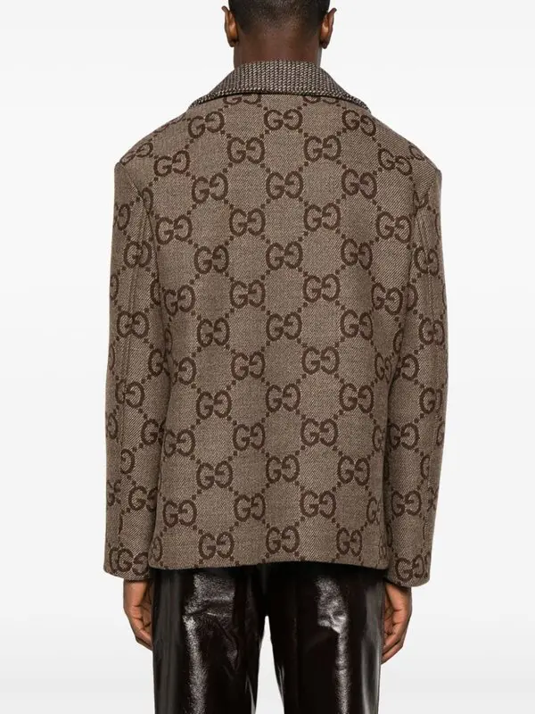Gucci Maxi Gg-jacquard Wool Jacket