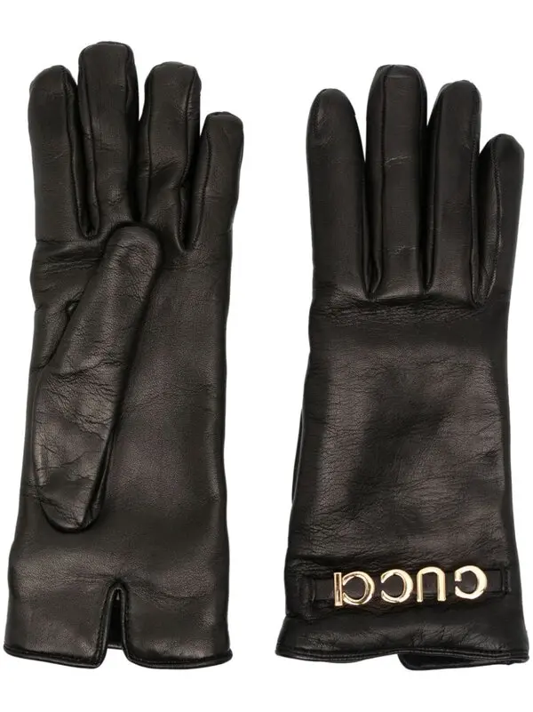 Gucci Logo-lettering Leather Gloves