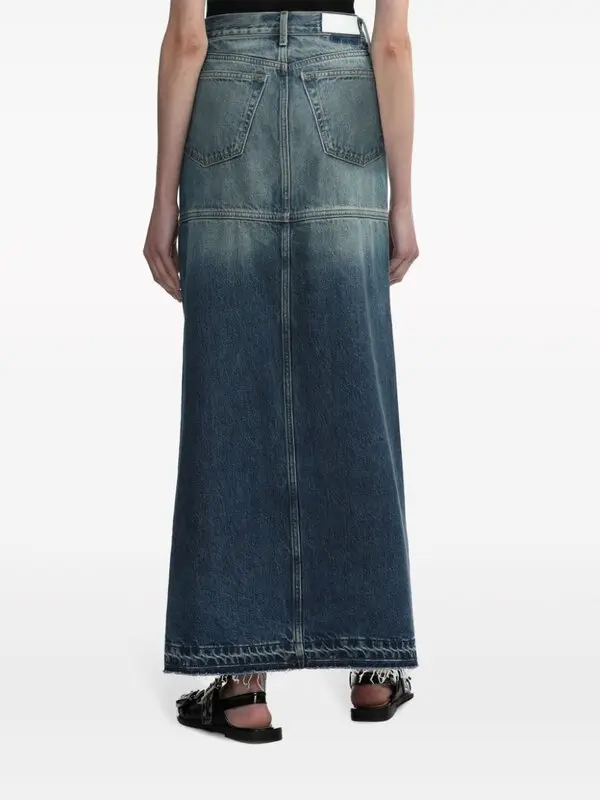 RE/DONE Mid-rise Maxi Denim Skirt - Blue