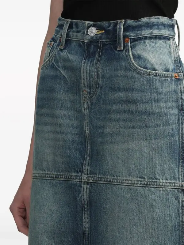 RE/DONE Mid-rise Maxi Denim Skirt - Blue