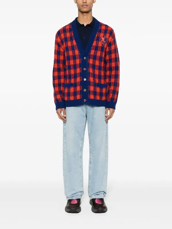 Gucci Interlocking Gg Gingham Wool Cardigan