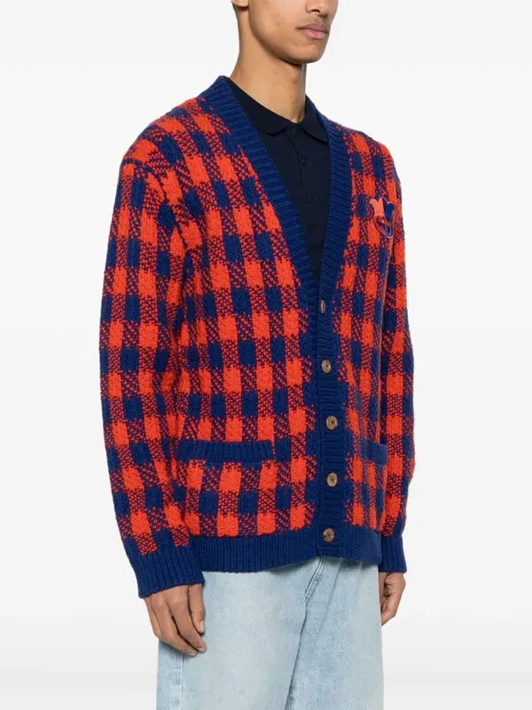 Gucci Interlocking Gg Gingham Wool Cardigan