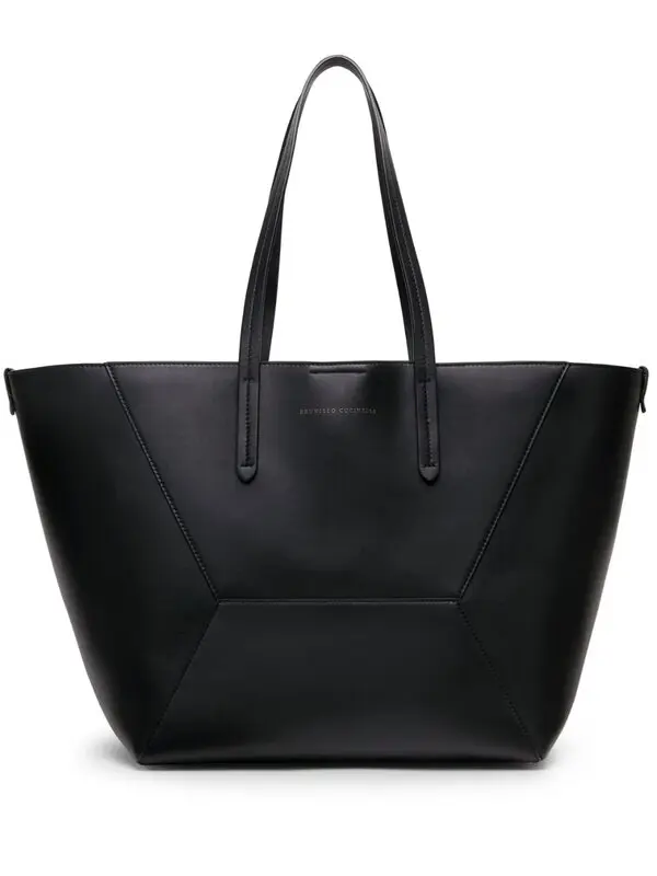 Brunello Cucinelli Leather Tote Bag - Black