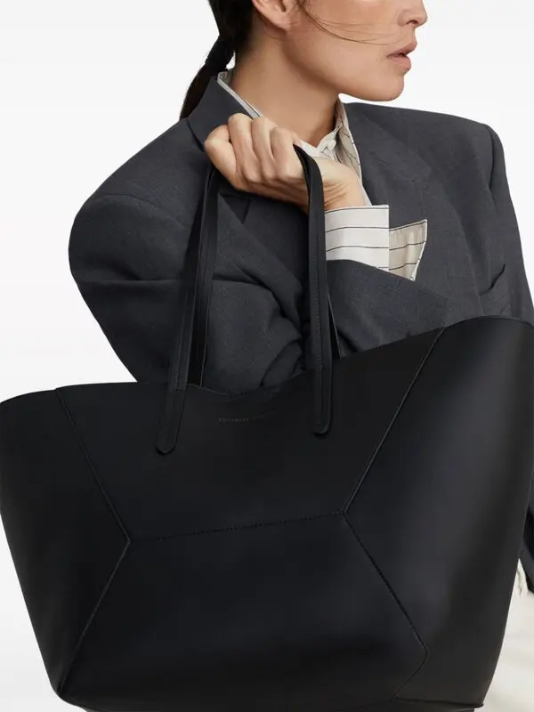 Brunello Cucinelli Leather Tote Bag - Black