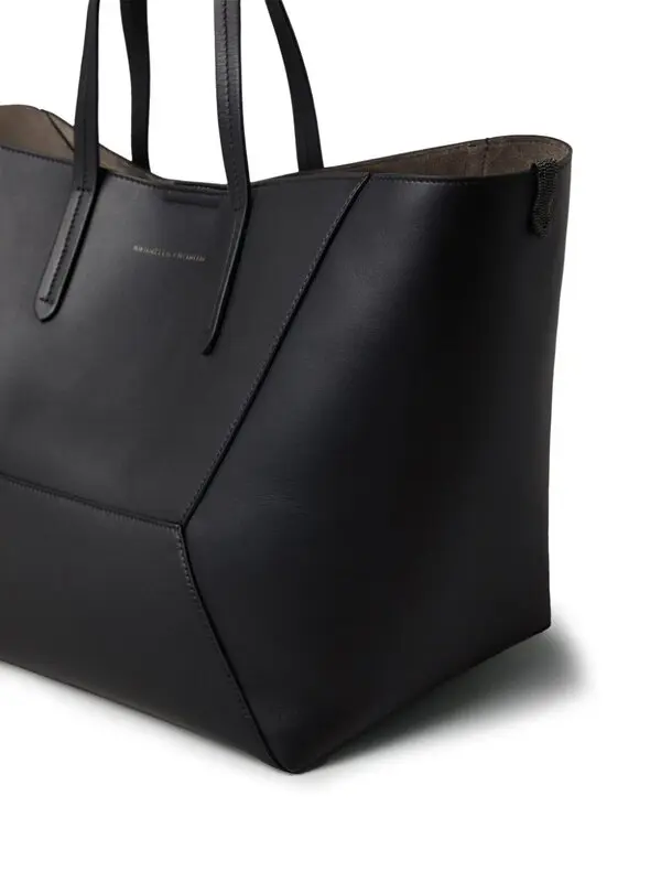 Brunello Cucinelli Leather Tote Bag - Black