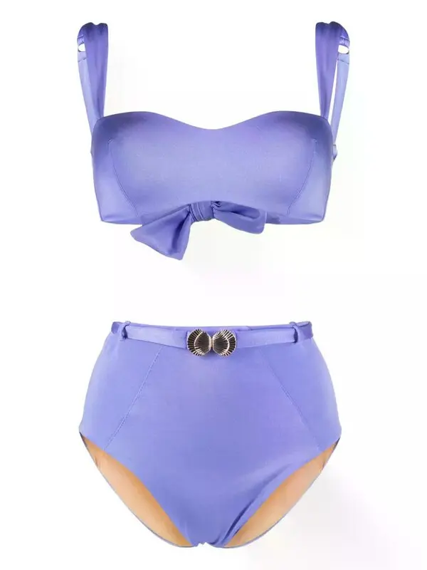 NOIRE SWIMWEAR Seashell Bandeau Bikini Set - Purple