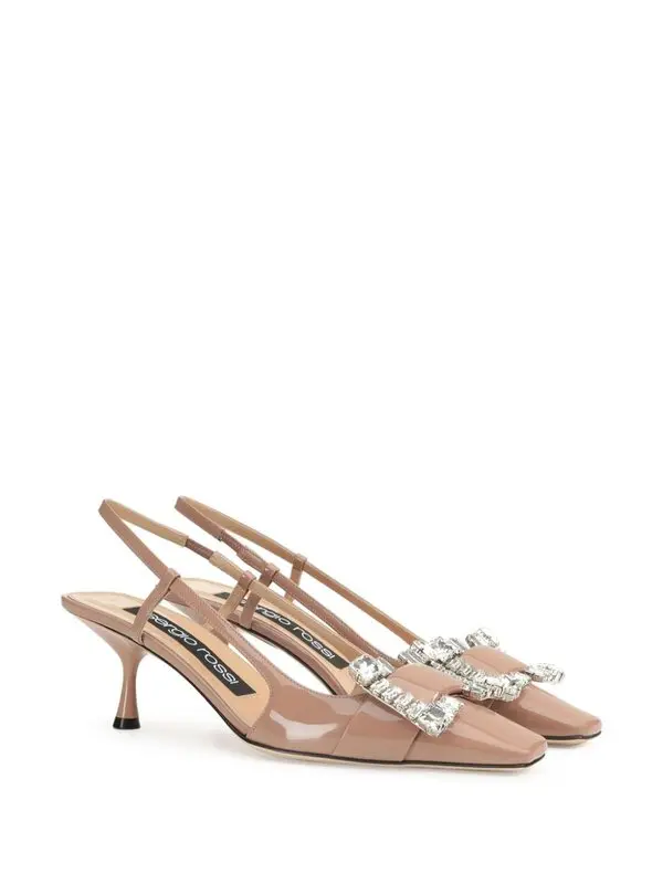SERGIO ROSSI 60mm Crystal Embellished Pumps - Neutrals
