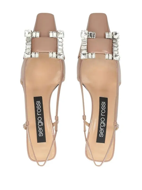 SERGIO ROSSI 60mm Crystal Embellished Pumps - Neutrals