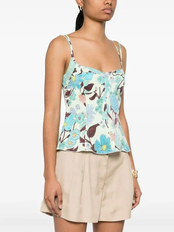Stella McCartney Floral-print Peplum Top - Green