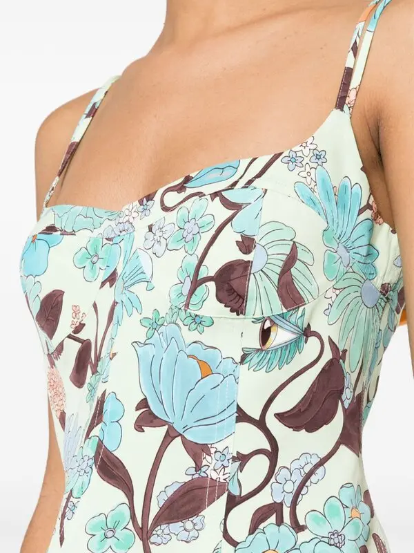 Stella McCartney Floral-print Peplum Top - Green