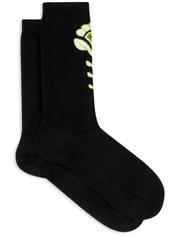 Etro Jacquard Cotton Ankle Socks - Black