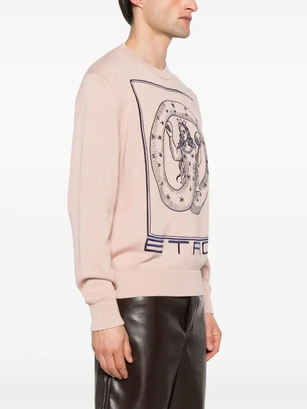 Etro Motif-embroidered Cotton Jumper - Pink
