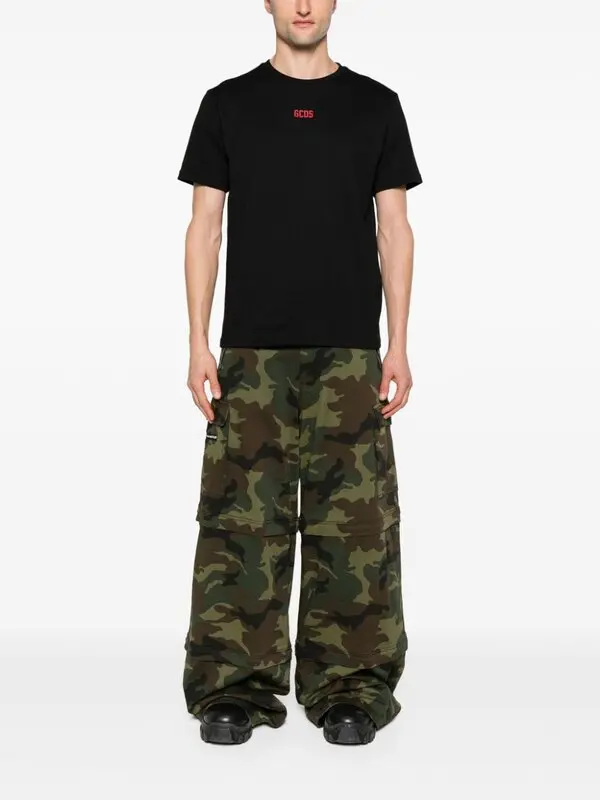 Gcds Logo-print Cotton T-shirt - Black