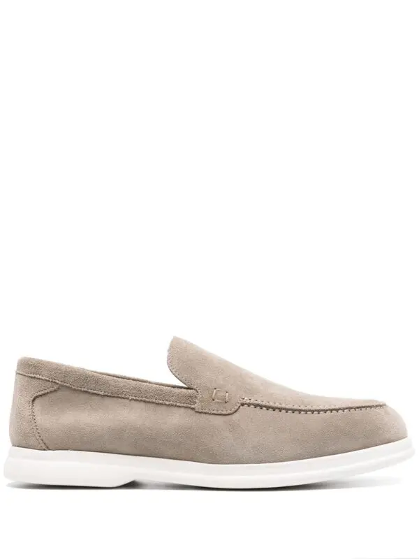 DOUCAL'S Round-toe Suede Loafers