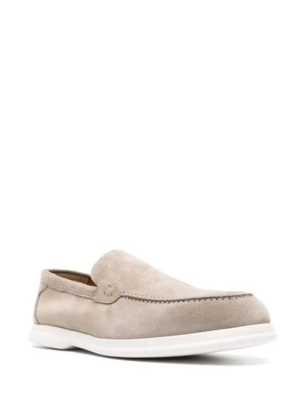 DOUCAL'S Round-toe Suede Loafers