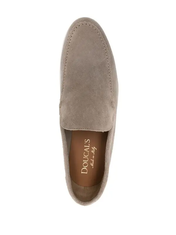 DOUCAL'S Round-toe Suede Loafers