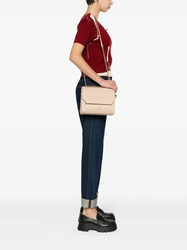 LANCEL Ninon Leather Shoulder Bag - Neutrals