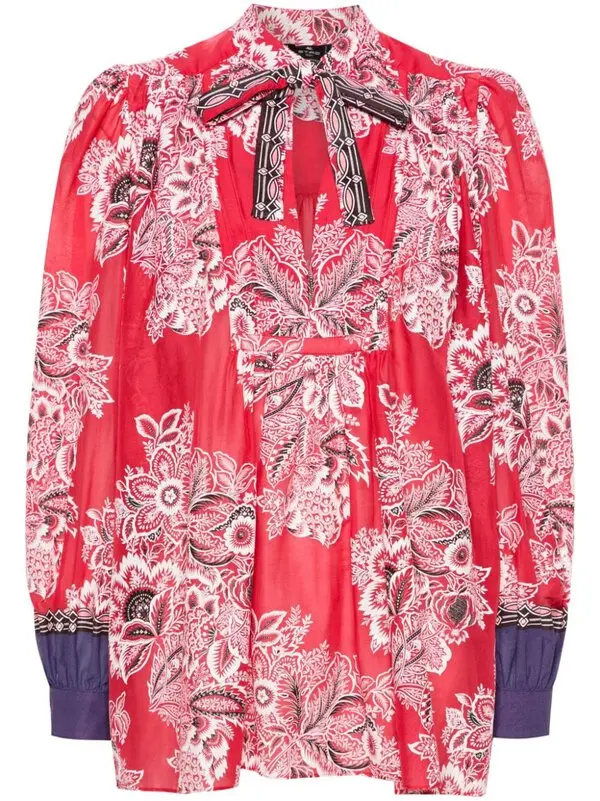 Etro Floral-print Blouse - Red