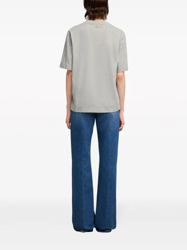AMI Paris De Coeur Embroidered T-shirt - Grey