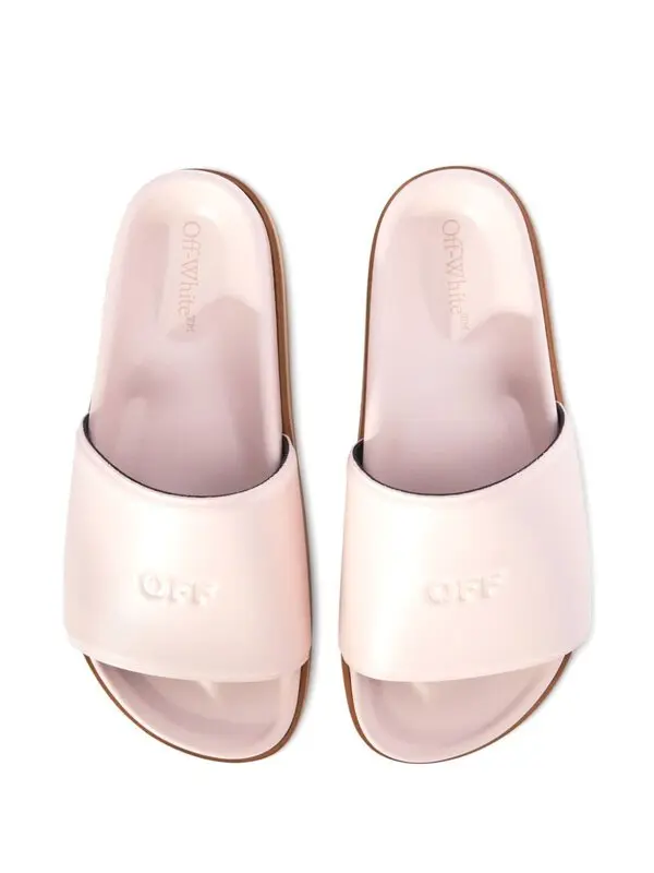Off-White Logo-stamp Leather Slides