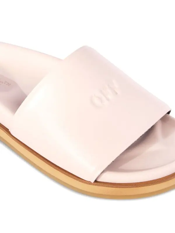 Off-White Logo-stamp Leather Slides