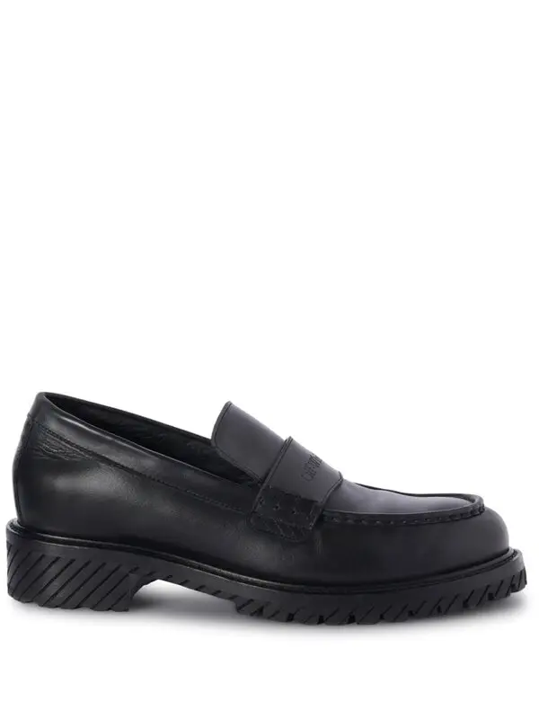 Off-White Logo-debossed Leather Loafers - Black