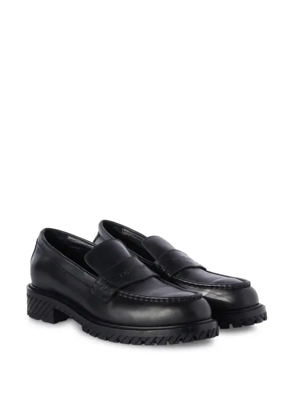 Off-White Logo-debossed Leather Loafers - Black