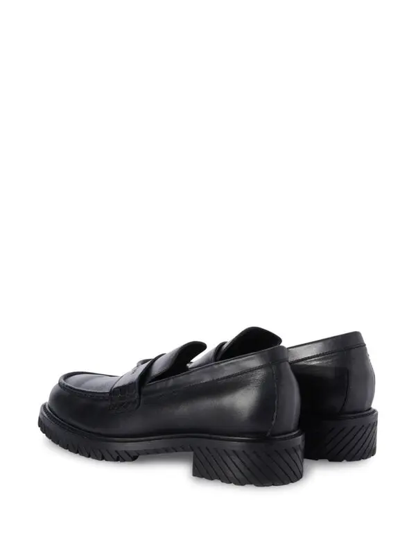 Off-White Logo-debossed Leather Loafers - Black