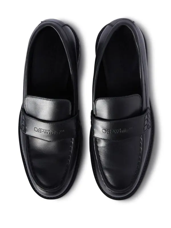 Off-White Logo-debossed Leather Loafers - Black