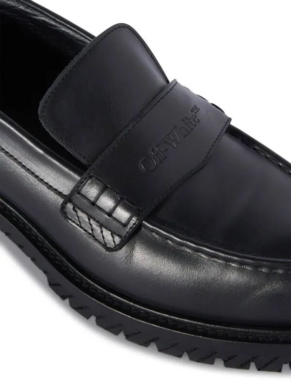 Off-White Logo-debossed Leather Loafers - Black