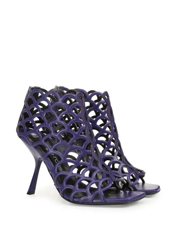 SERGIO ROSSI Mermaid Leather Cage Sandals