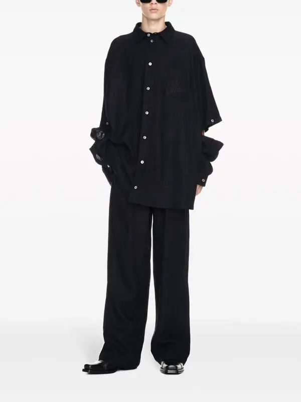 Off-White Wide-leg Linen Trousers