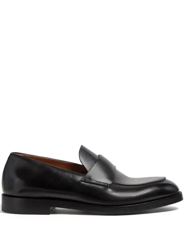 Zegna Torino Leather Loafers - Black