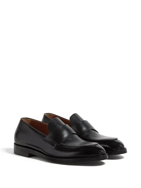 Zegna Torino Leather Loafers - Black