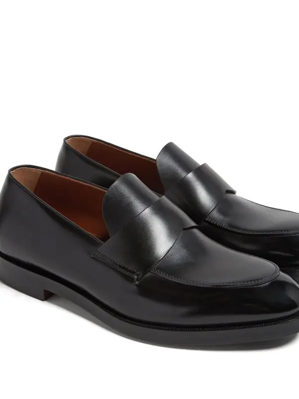 Zegna Torino Leather Loafers - Black