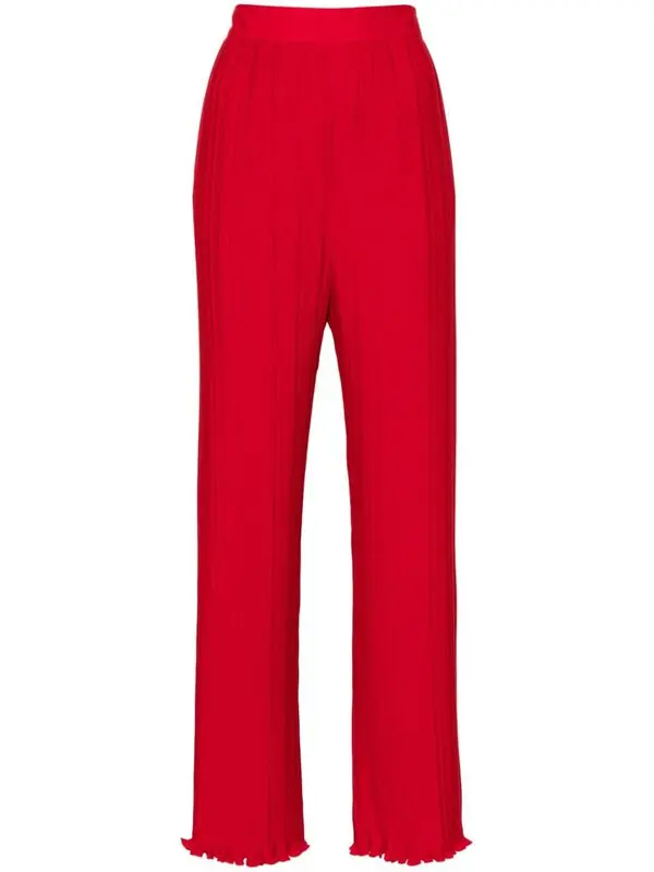 LANVIN Straight-leg Pleated Trousers - Red