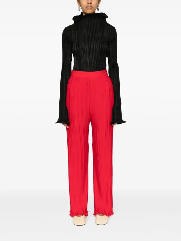 LANVIN Straight-leg Pleated Trousers - Red