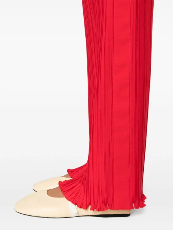 LANVIN Straight-leg Pleated Trousers - Red