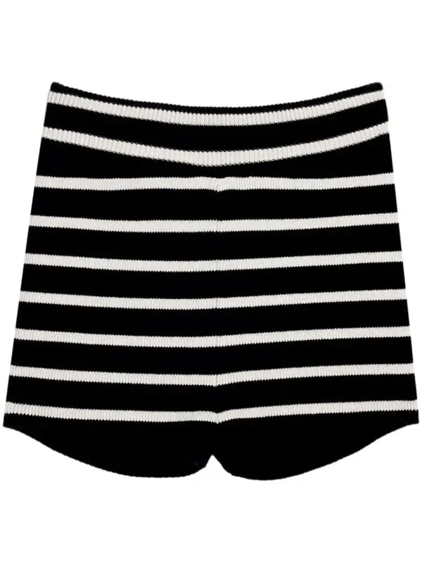 AMI Paris Striped Knitted Mini Shorts