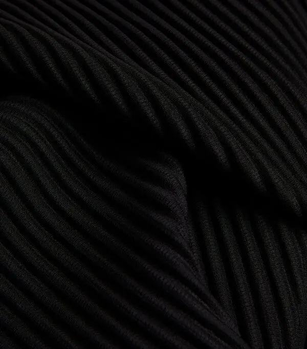 Issey Miyake Pleated Polo Shirt - Black