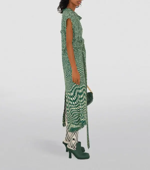 Burberry Exclusive Warped Houndstooth Print Dress