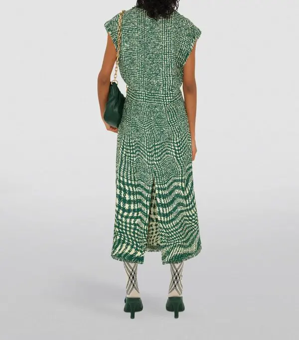 Burberry Exclusive Warped Houndstooth Print Dress