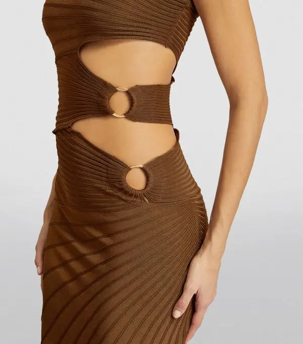 Cult Gaia Knitted Lurenz Midi Dress - Brown | Editorialist