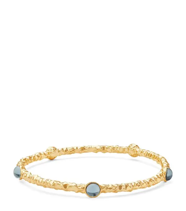 Halcyon Days Gold-plated Cabochon Bangle - Blue