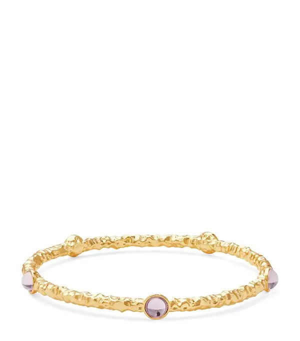 Halcyon Days Gold-plated Cabochon Bangle - Pink