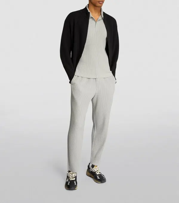Issey Miyake Pleated Slim Trousers - Grey