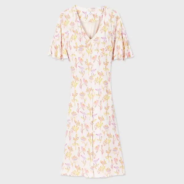 Paul Smith Floral Print Viscose Dress - White